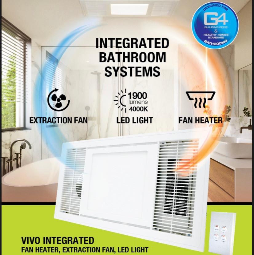 Manrose Vivo Heat-Light-Fan FAN7291 | Healthy Homes Ventilation Standard