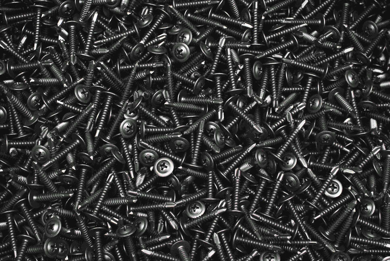(1000) Plain Black Phillips Mod Truss Head 8 x 1 Self-Drilling #8 Trim ...