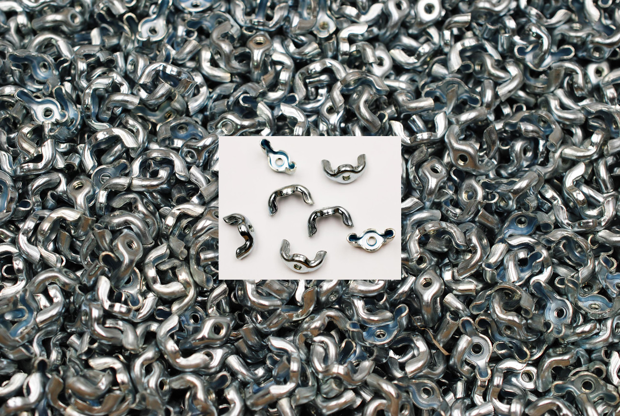 (500) Stamped Steel #6-32 Type D Wing Nuts 6-32 Zinc Plated Machine ...