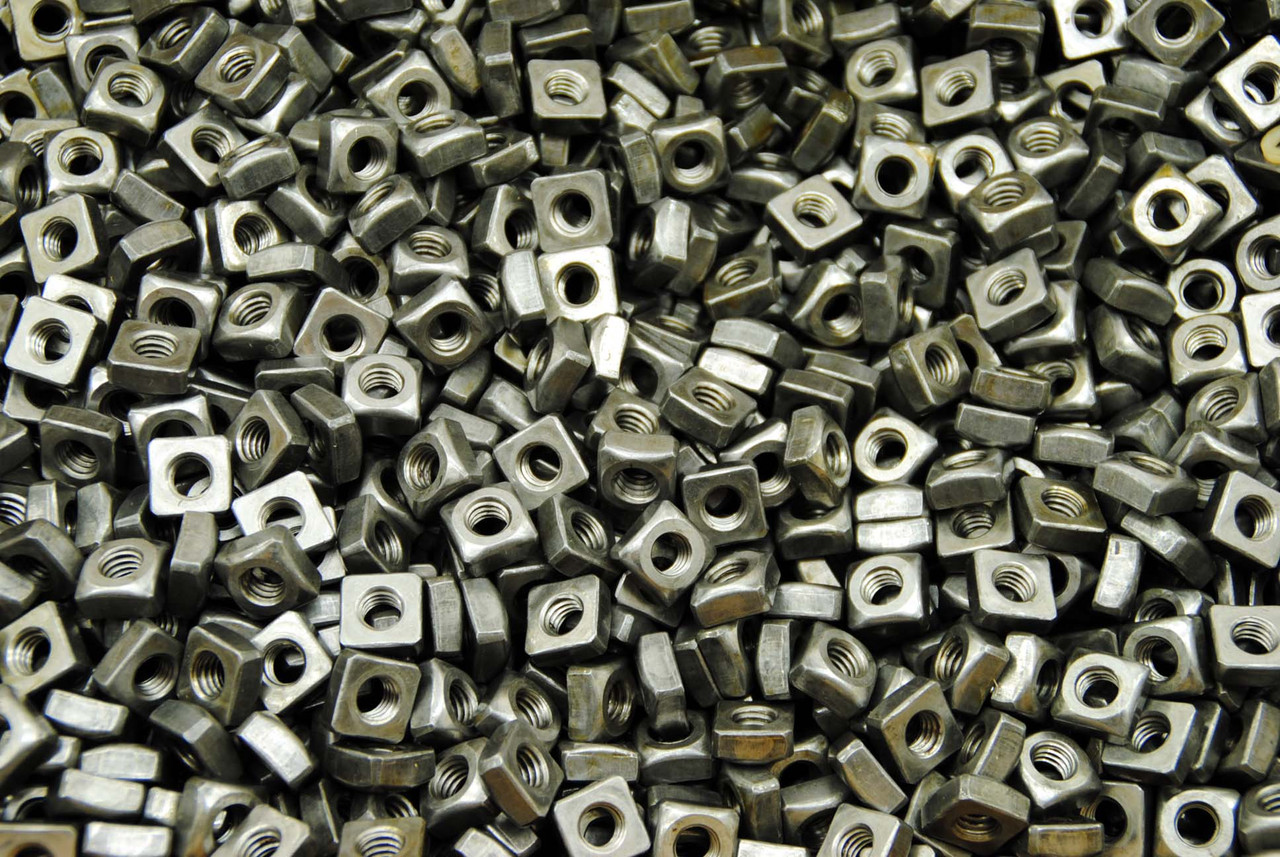 (350) Unplated 5/16-18 Square Nuts - Coarse Thread - Plain Steel ...