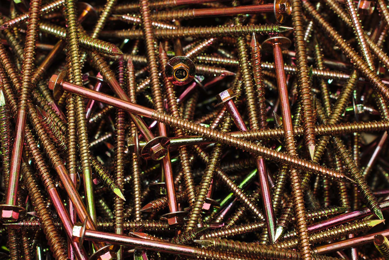 (50) Hex Flange Head 1/4 x 6 Concrete Masonry Screws Yellow Zinc Tapcon ...