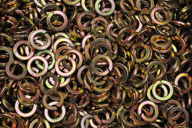 (150) Medium 5/8 Split Lock Washers - Yellow Zinc Plated 5/8" - Lexar ...