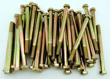 (50) Hex Head 3/8-24 x 4-1/2 Bolts Cap Screws Grade 8 Yellow Zinc ...