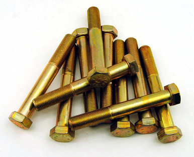 (10) Hex Head Bolts 5/8-18 x 4-1/2 Grade 8 Fine Yellow Zinc USA Made ...