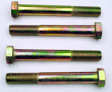 (4) Grade 8 Hex Head Bolts 1-8 x 8 Caps Screw Yellow Zinc Plated 1" x 8 ...