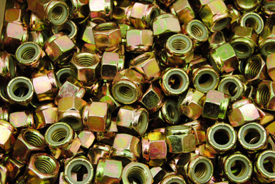 (50) Nyloc Grade 8/C Hex Locking Nuts 5/8-11 Yellow Zinc Plated Nylock ...