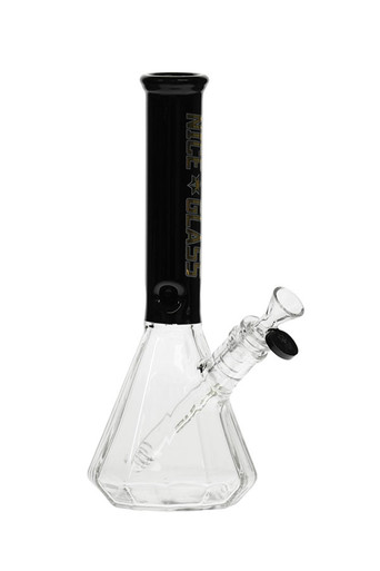 Nice Glass Bongs - Pyramid Beaker Bong - Pitch Black 11"