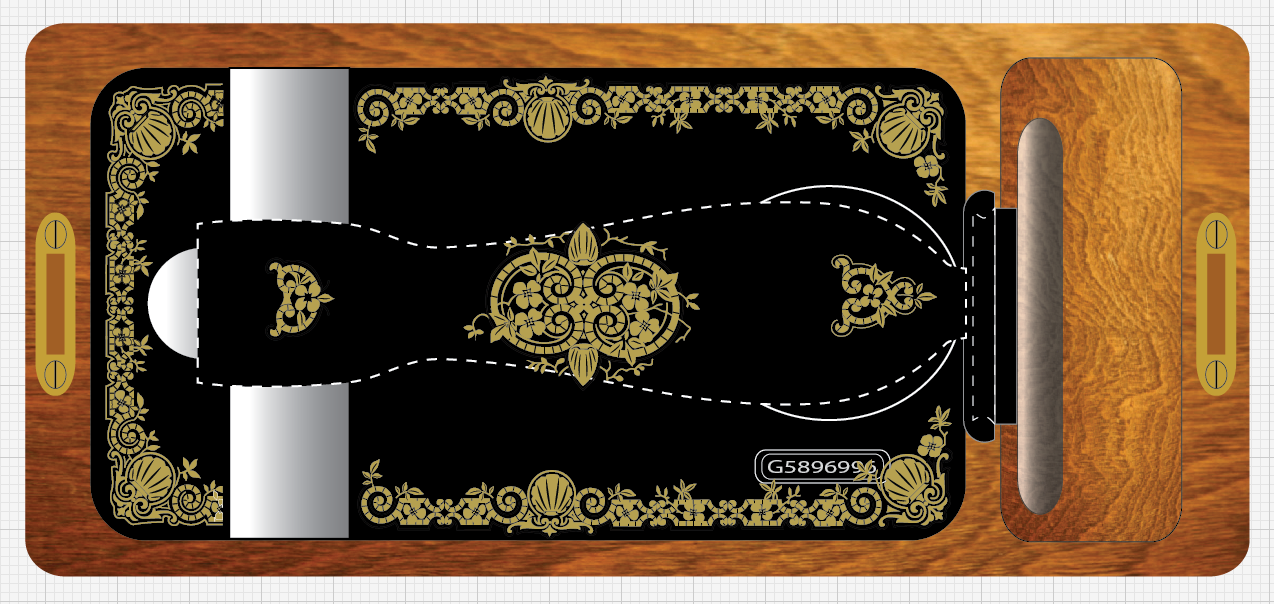 Singer 28/128 Decals for Restorations Tiffany Design Gold Metallic ...