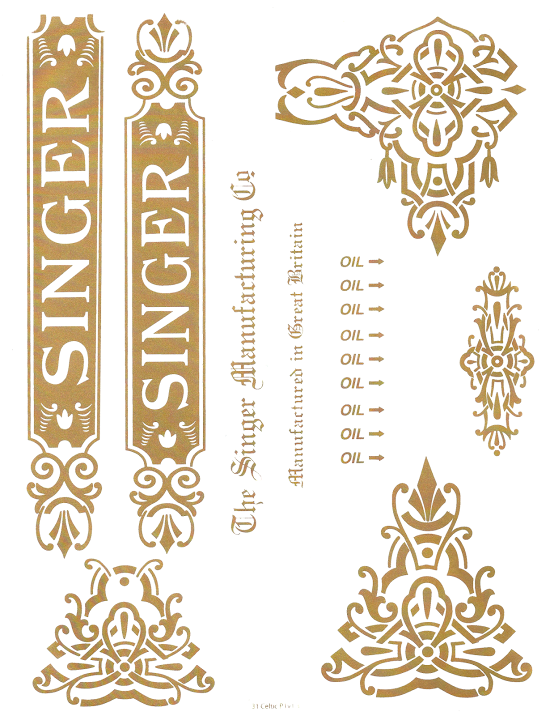 Singer 31- Monogram Decals for Commercial Restorations - Keeler Sales