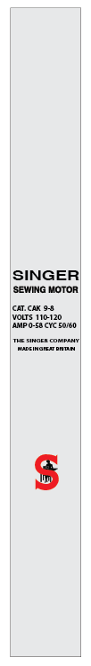 Singer 221K White Featherweight Motor Nameplate Decal for Restorations ...