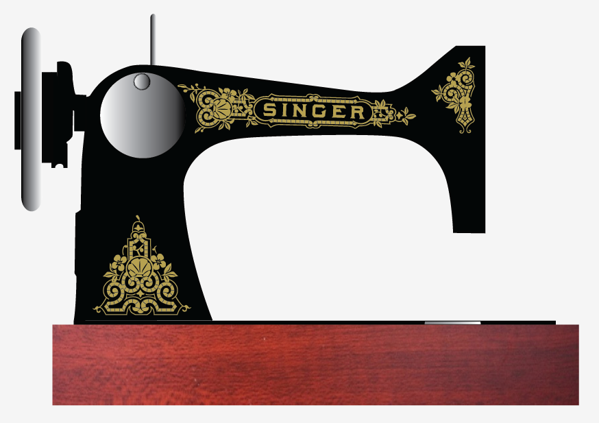 Singer 27 127 Decals for Restorations Tiffany Design Gold Metallic ...