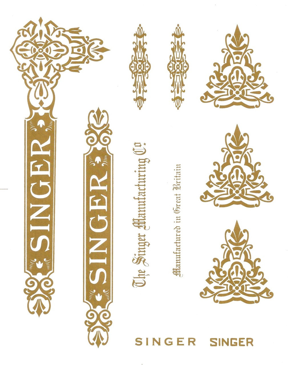 Singer 27 127 Decals for Restorations Celtic Design - Keeler Sales