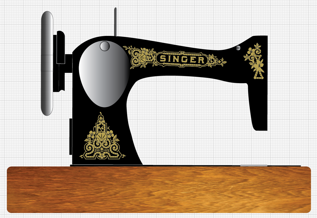 Singer 28/128 Decals for Restorations Tiffany Design Gold Metallic ...