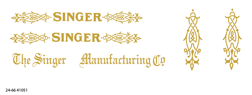 Singer 24-66 Sewing Machine Restoration Decals W/O Cloth Plate Decals ...
