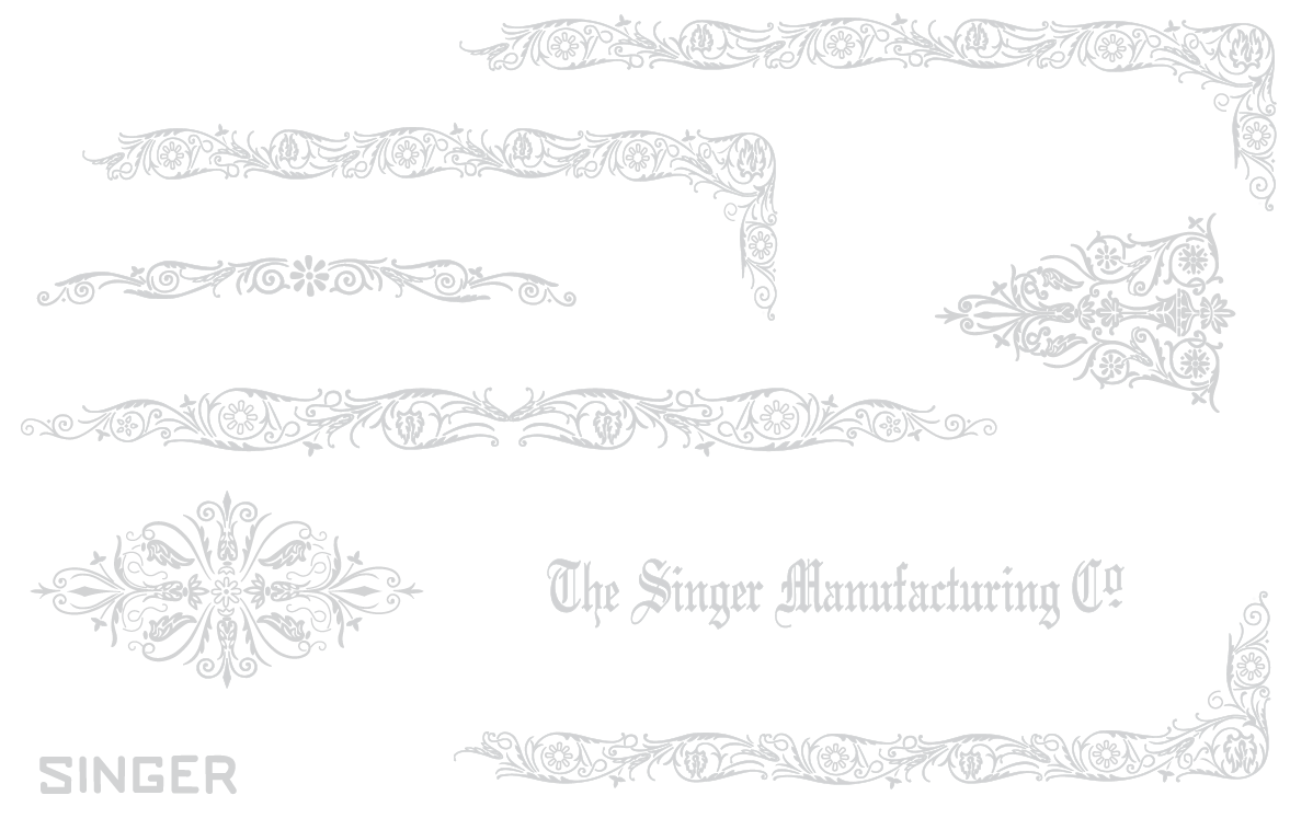 Custom Singer 221 Featherweight Decals for Restorations Filigree Design ...