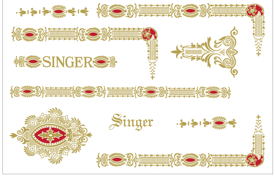 Custom Singer 221 Featherweight Decals for Restorations Red Eye Design ...