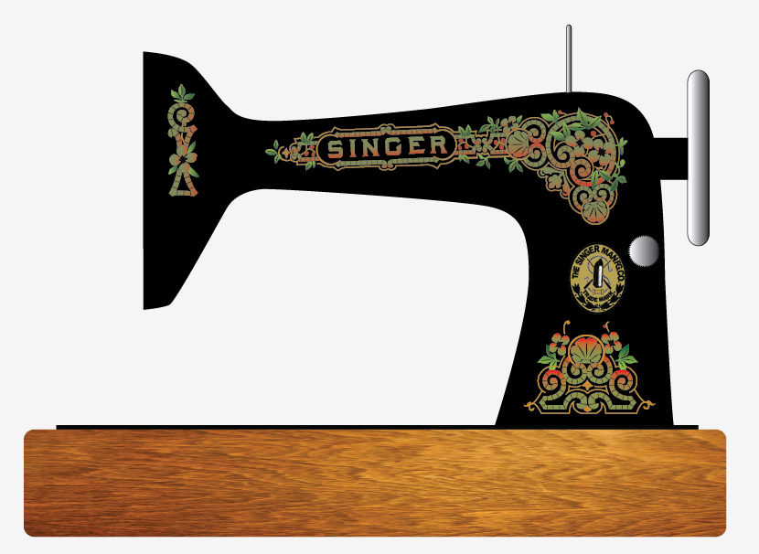 Singer 66 Sewing Machine Tiffany Style Restoration Decals Multi-Color ...
