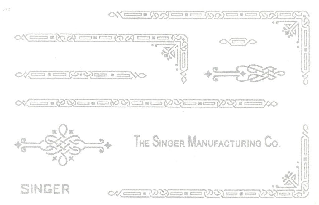 Singer 221 Featherweight Decals for Restorations Celtic Chain Design ...