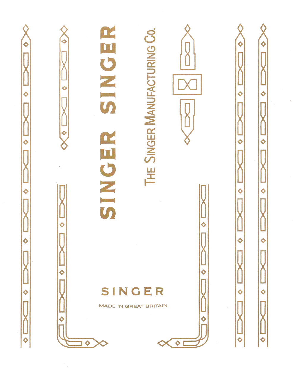 Singer 201K Sewing Machine Waterslide Restoration Decals - Keeler Sales