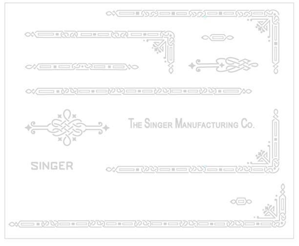 Singer 221 Featherweight AD Series Restoration Decals Silver - Keeler Sales