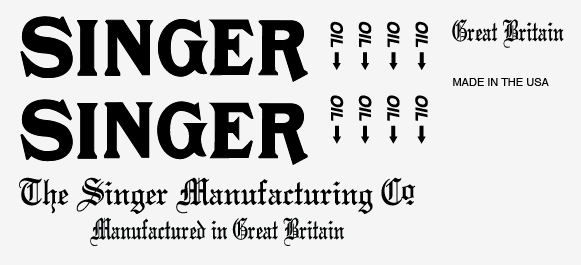 Singer 31 Basic Decals for Restorations - Keeler Sales