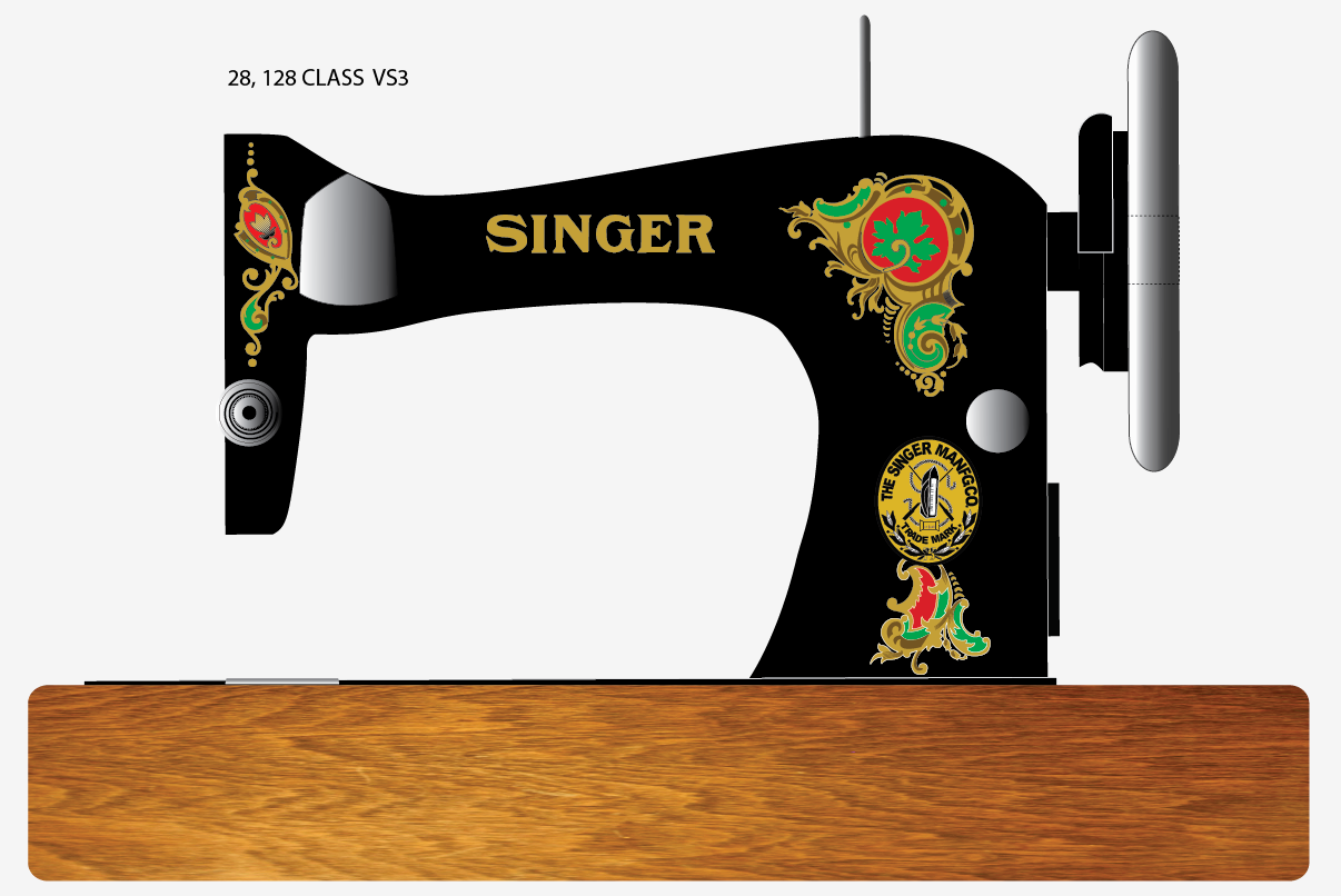 Singer 28/128 Decals for Restorations LaVincendora Design Multi-Color ...