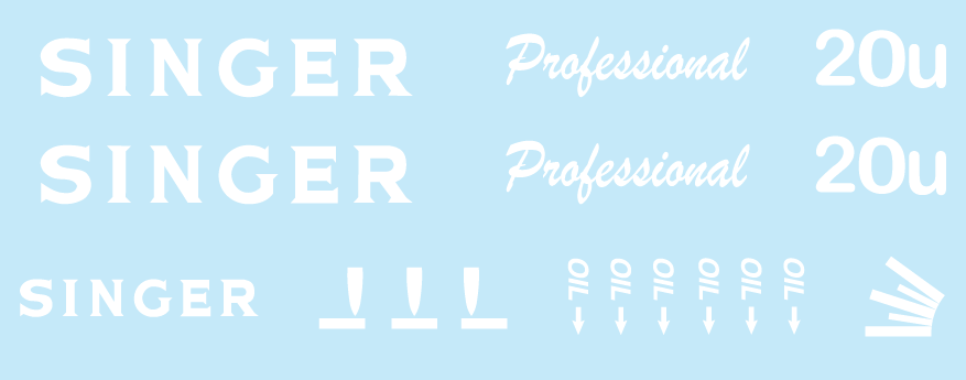 Singer 20u Basic Decals for Restorations White Ink - Keeler Sales