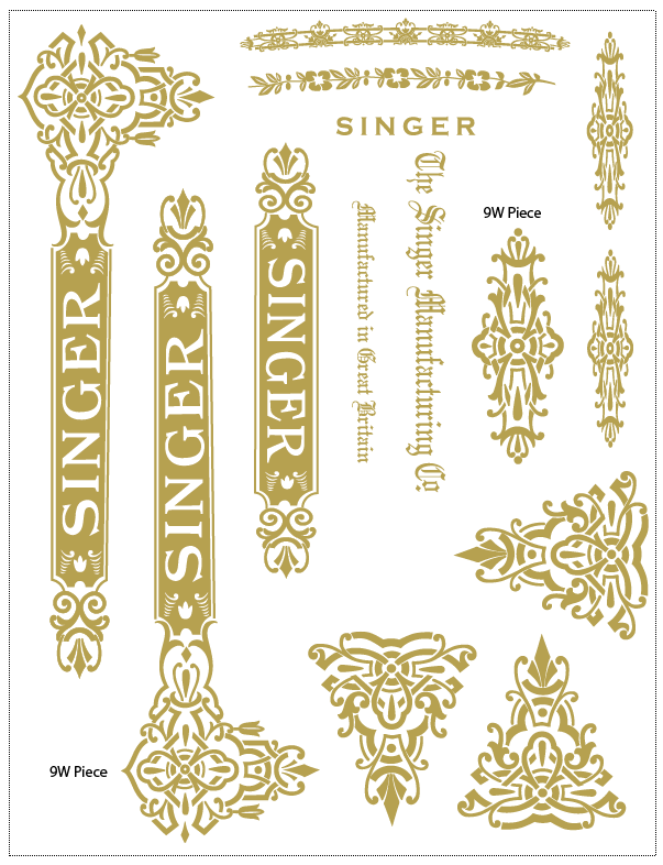 Singer 15 Class Decals for Restorations Celtic Variation - Keeler Sales