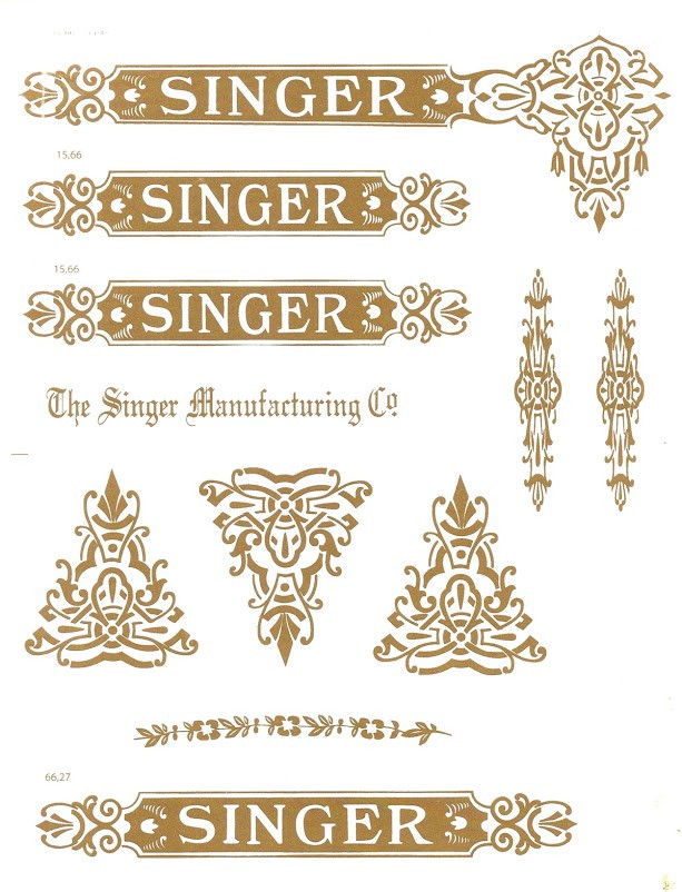 Singer 27 VS2 Decals for Restorations Celtic Design - Keeler Sales