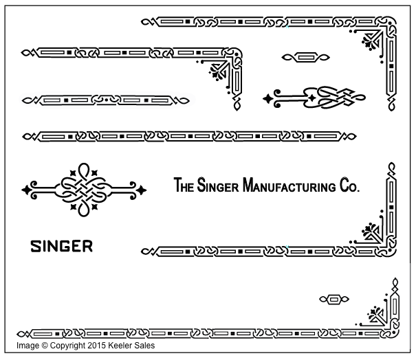 Singer 221 Featherweight AD Series Restoration Decals Black - Keeler Sales