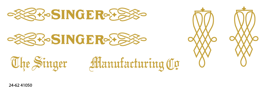 Singer 24-62 Sewing Machine Restoration Decals W/O Cloth Plate Decals ...