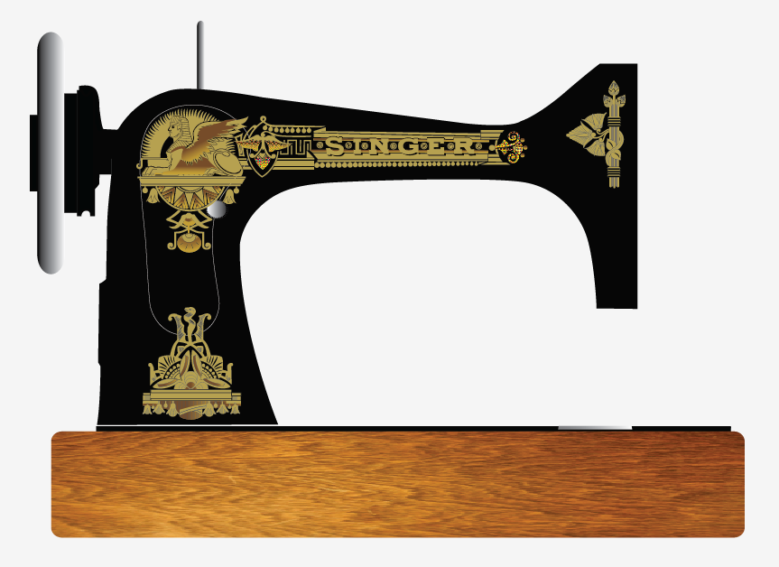 Rear Arm Decal Singer 27K Decals for Restorations Sphinx Design 2 Color ...