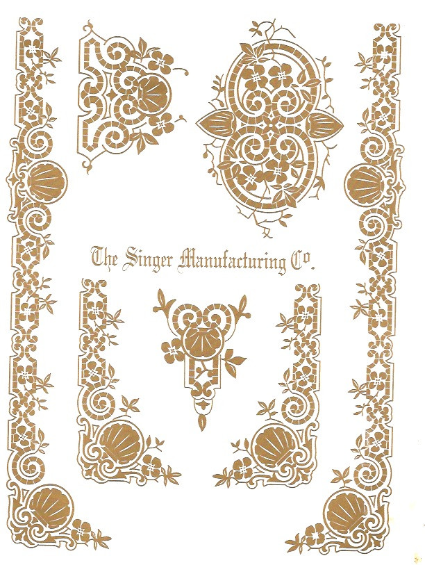 Singer 15 Class Tiffany Style Gold Metallic Decals - Keeler Sales