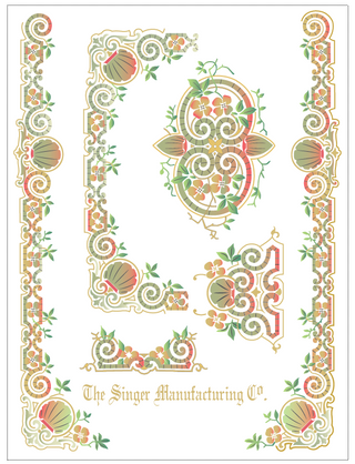 Singer 27 127 Decals for Restorations Tiffany Design Multi-Color ...