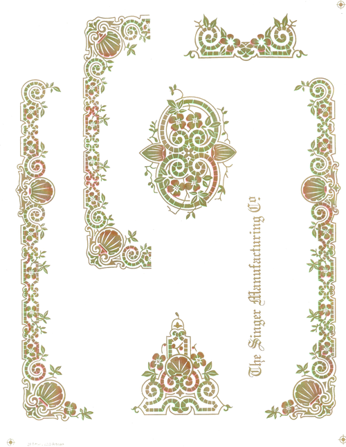 Singer 28/128 Decals for Restorations Tiffany Design Multi-Color ...