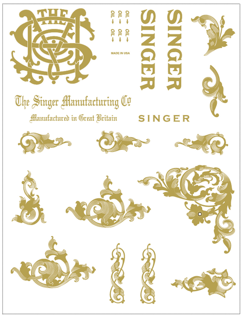 Singer 15 Acanthus Leaves Style Decals 40844 - Keeler Sales