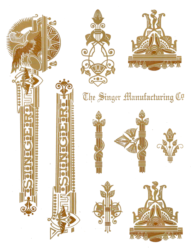 Singer 27 127 Decals for Restorations Sphinx Design 2 Color - Keeler Sales