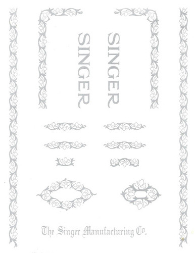 Singer 15 Sewing Machine Restoration Decals Silver Ink - Keeler Sales
