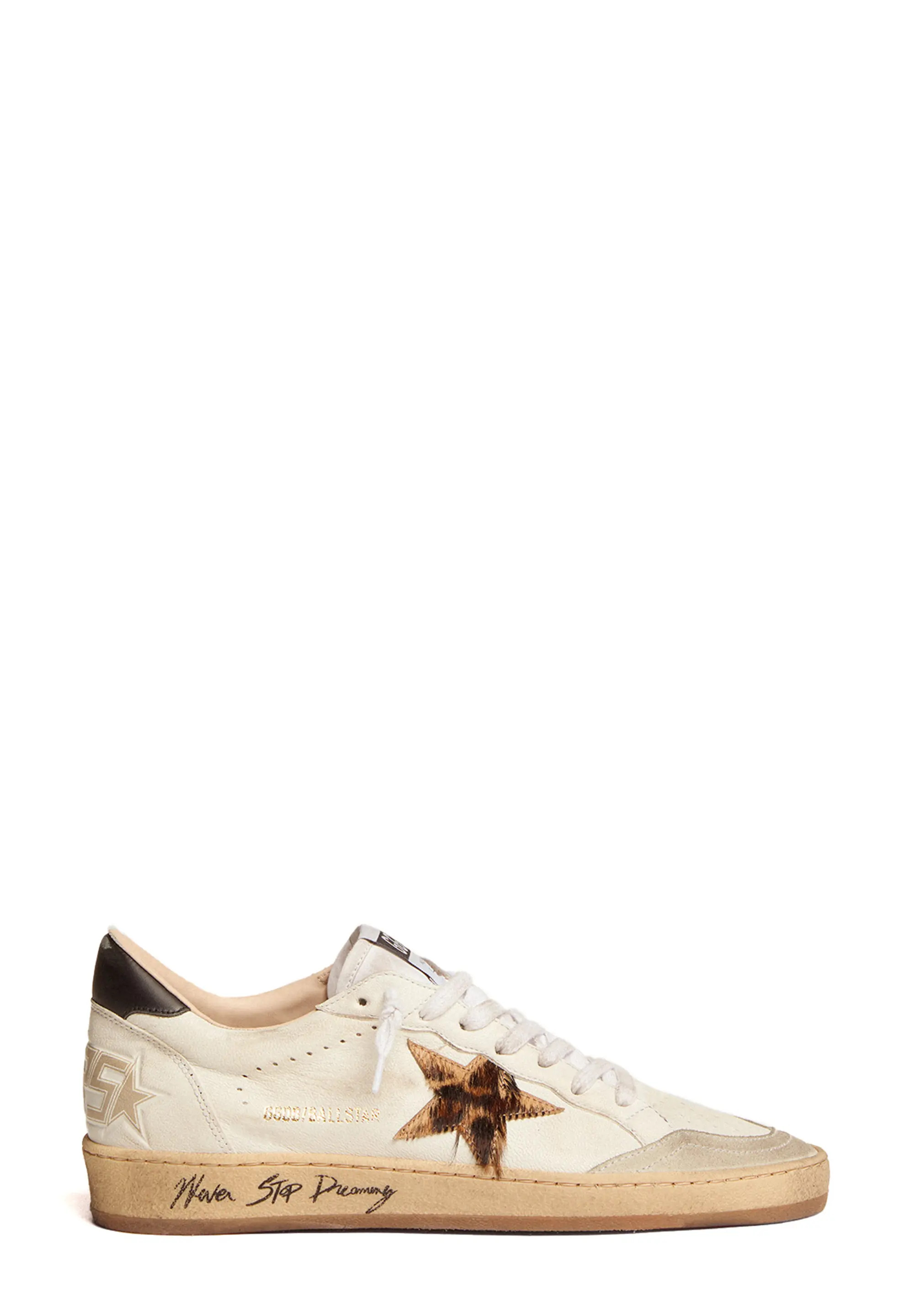 Ball Star sneakers with leopard-print pony skin star and black heel tab ...