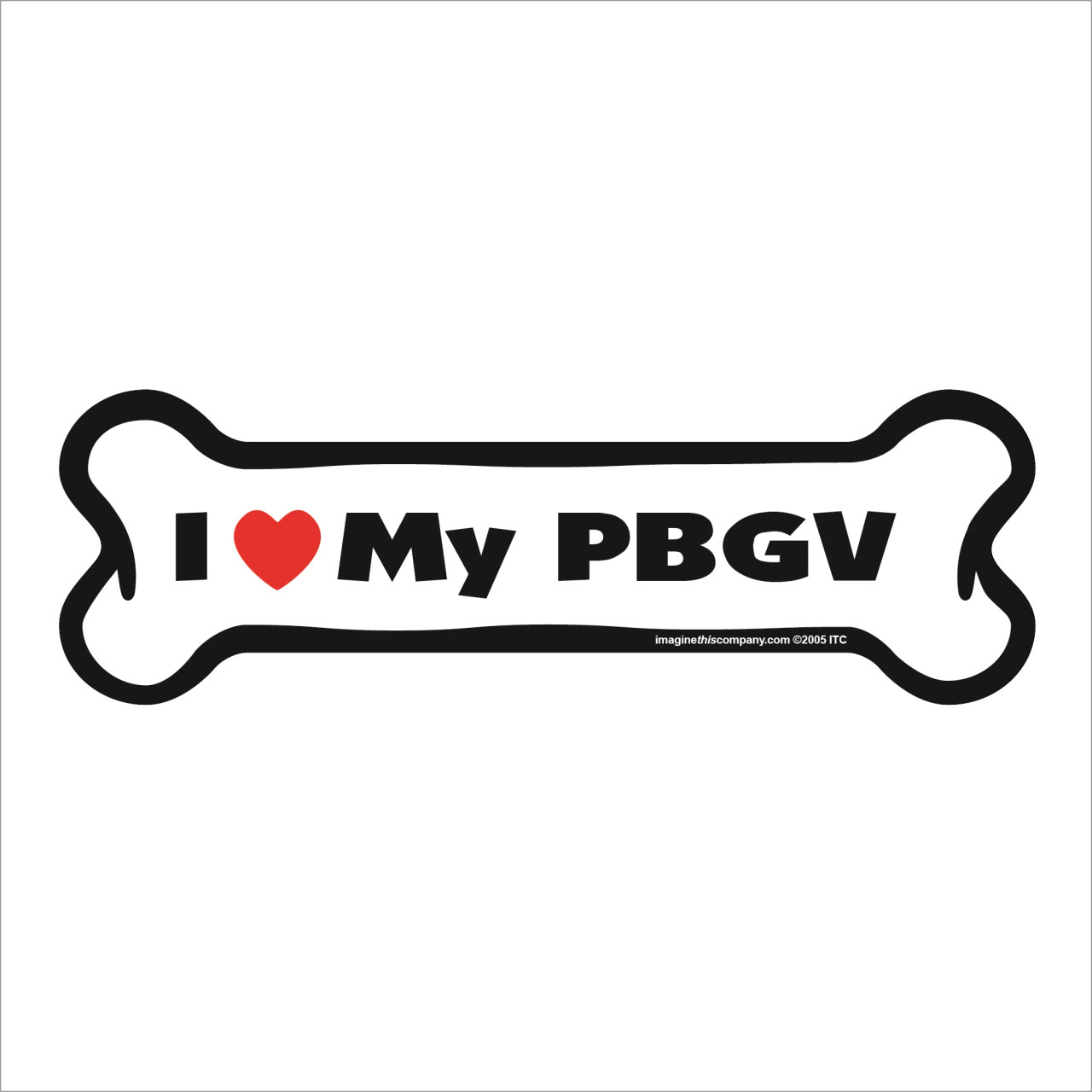 I Heart My PBGV Bone Magnet - Decadent Dogs