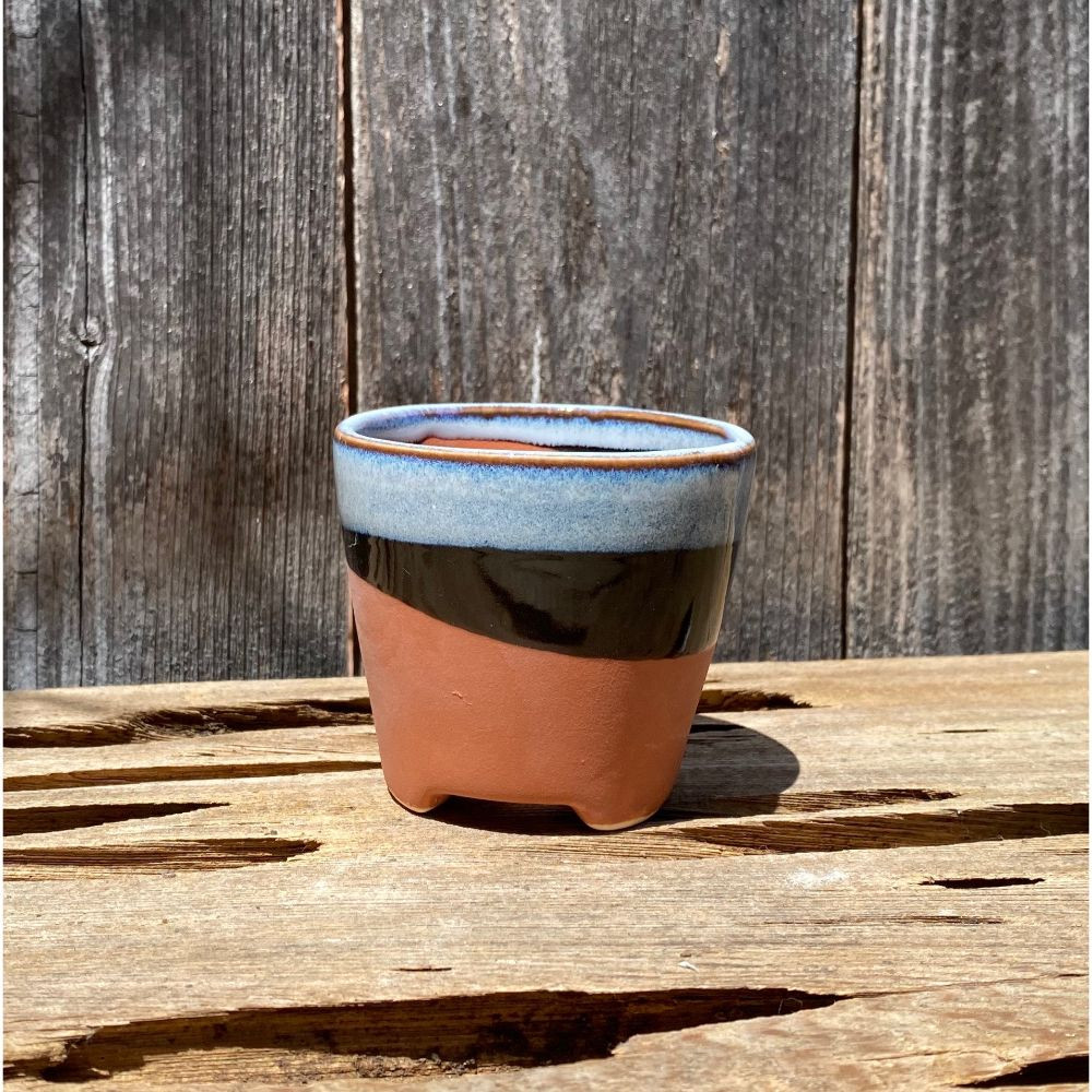 Aqua Stripe Terracotta Bottom Planter [mini]
