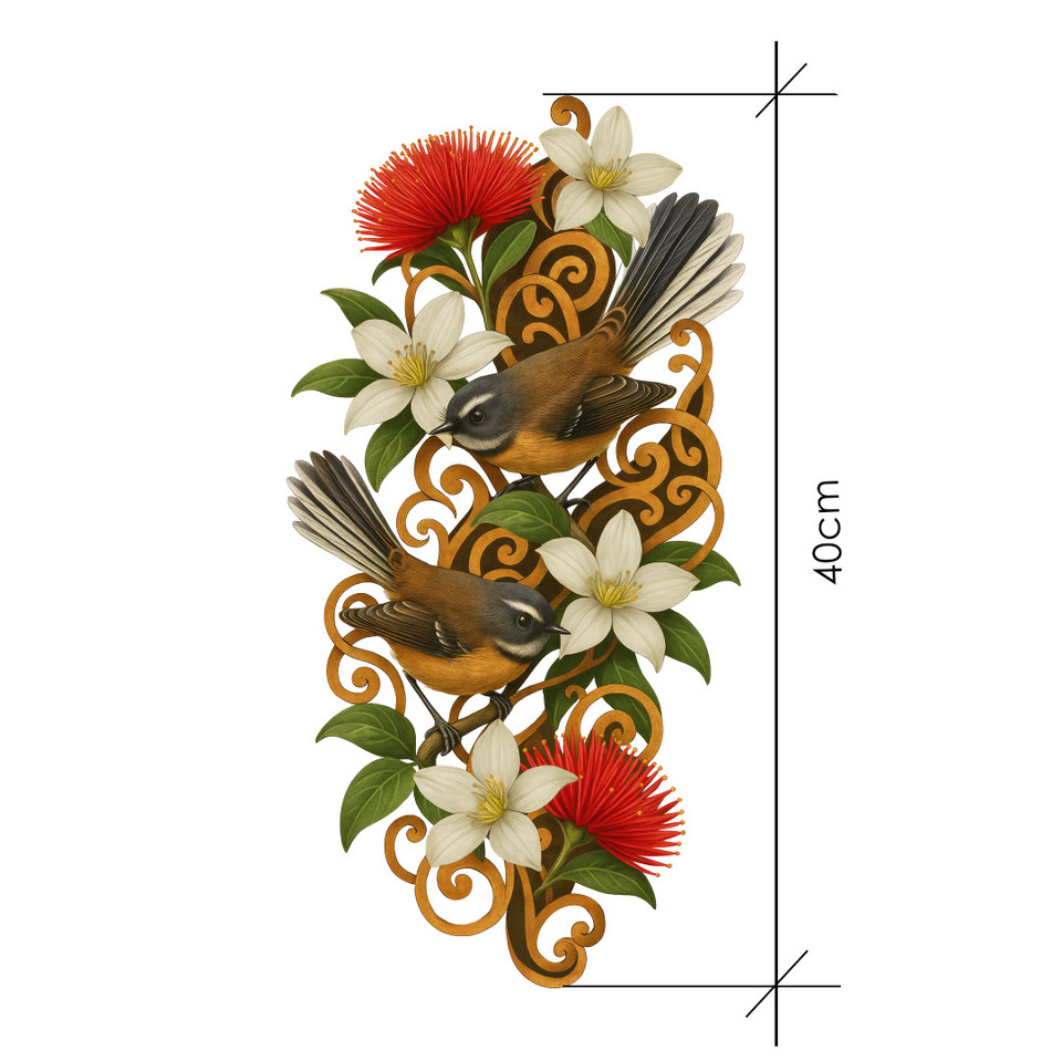 SPECIAL - 'Summertime Fantails' decal for glass - 40 x 20cm - Lucy G Design