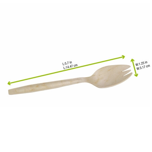 Wooden Spork 5.7in - 250 pcs - BioandChic