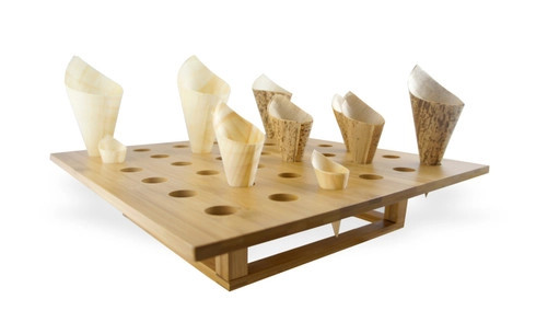 36 Holes Bamboo Cone and Temaki Display D:0.9in 15.7 x 15.7 x 3in - 1 ...