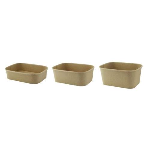 Rectangular Kraft Meal Box with lamination 24oz L:6.8in W:4.8in H:2.2in ...