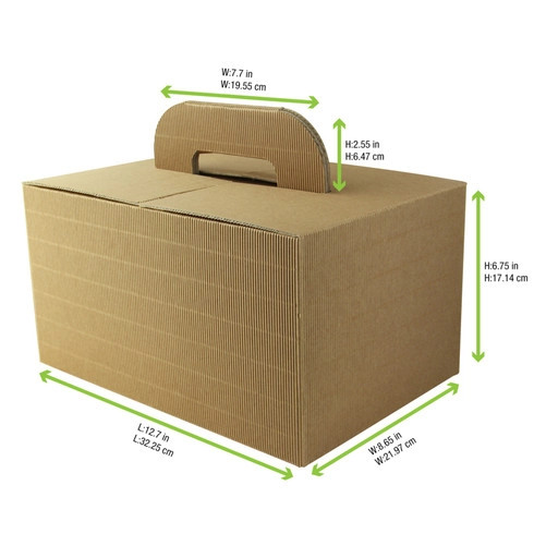 Kraft Take Out Lunch Box with Handles L:12.6in W:8.7in H:6.7in - 20 pcs ...