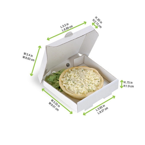 Mini White Cardboard Pizza Box L:3.5in W:3.5in H:0.8in - 100 pcs ...
