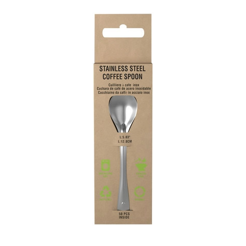 Reusable Stainless steel coffee spoon L:4.98in - 50 pcs - BioandChic