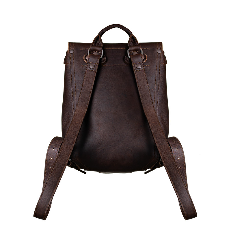 12" Tumbled Leather Drawstring Backpack