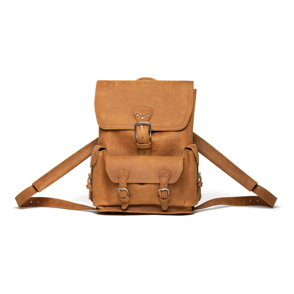 Leather Backpack | Real Genuine Thin Slim Computer Laptop | Saddleback